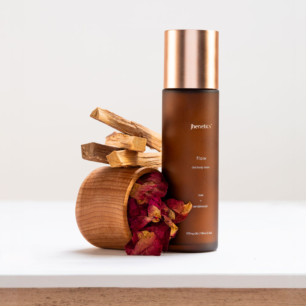 flow cbd body lotion | rose & sandalwood – jhenetics